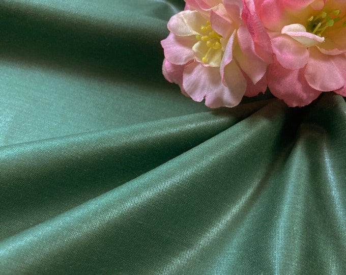 Polished Cotton Fabric - Spruce Green - Glazed Cotton - 100% Cotton ...