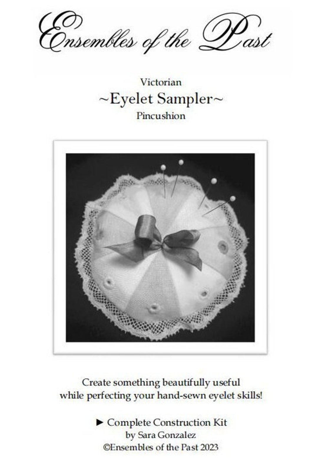 Complete KIT - Victorian Eyelet Sampler Kit - Hand-sewn Eyelet Sampler ...