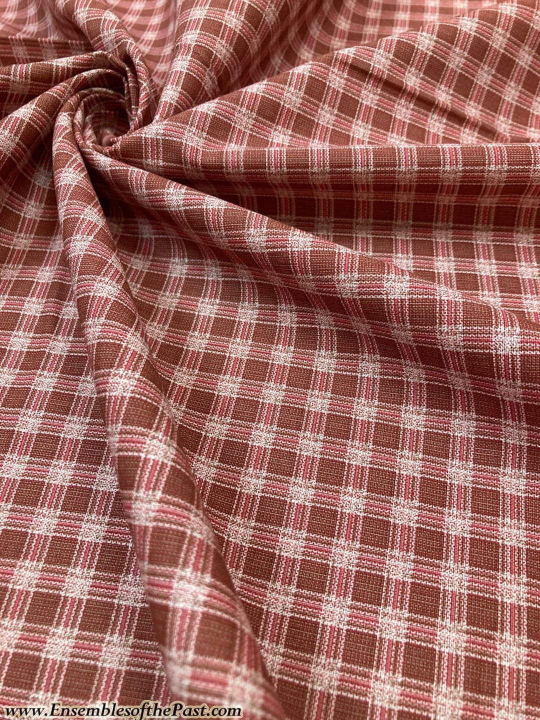 Sweet Pink Printed Plaid - 19th Century Reproduction Print - Pink/ivory ...
