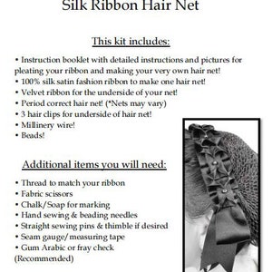 Mid-19th Century Silk Ribbon Hair Net Kit - All Materials and Complete ...