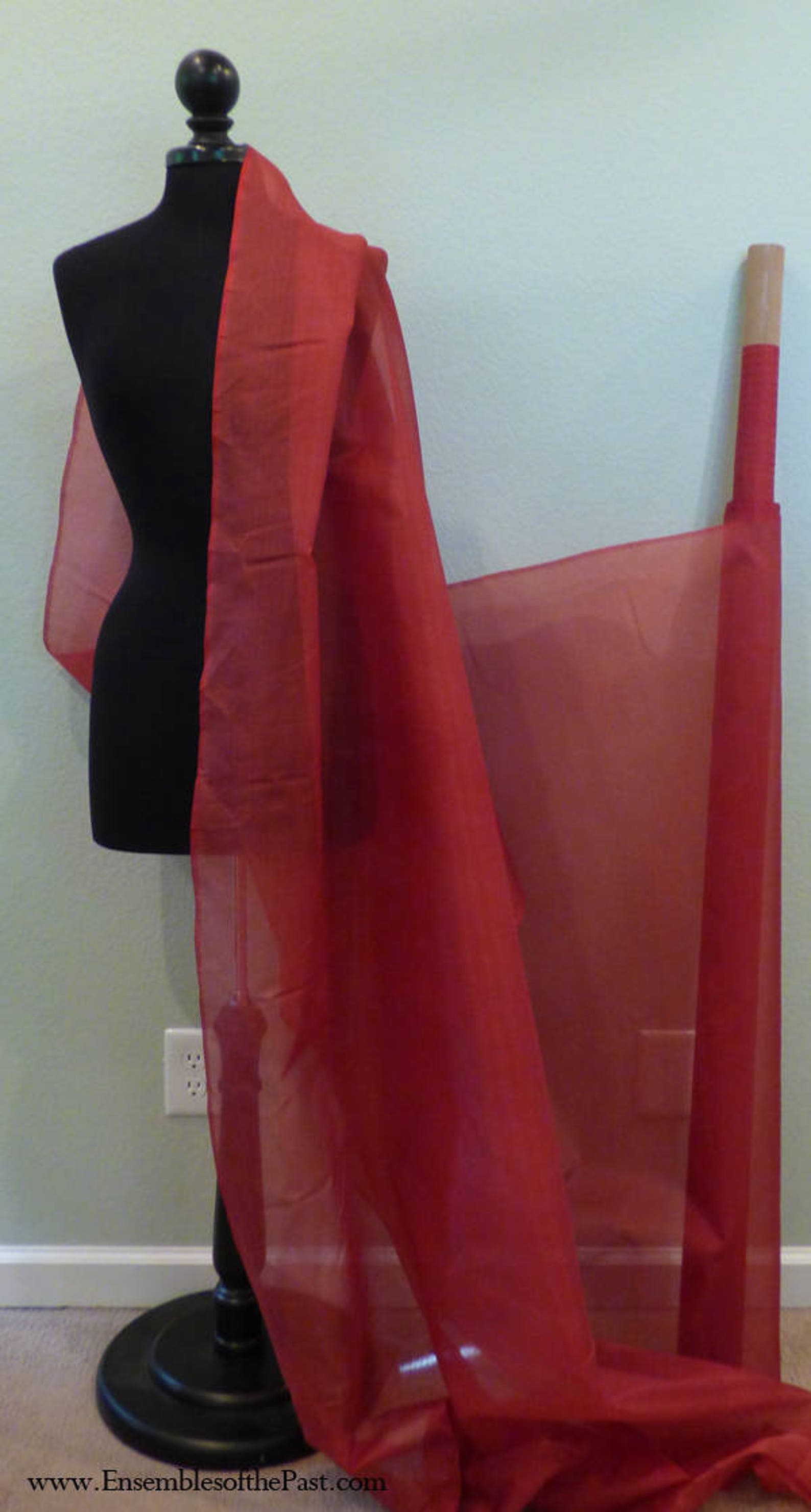 Silk Organza Fabric Sheer Solid Red Bright Royal Red - Etsy
