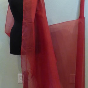 Silk Organza Fabric - Sheer Solid Red - Bright Royal Red - Vibrant Red ...
