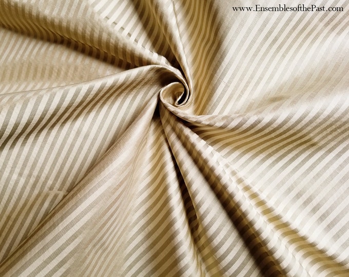 Silk Taffeta Fabric Thick Silk Miniature Sage Green on Golden Ivory ...