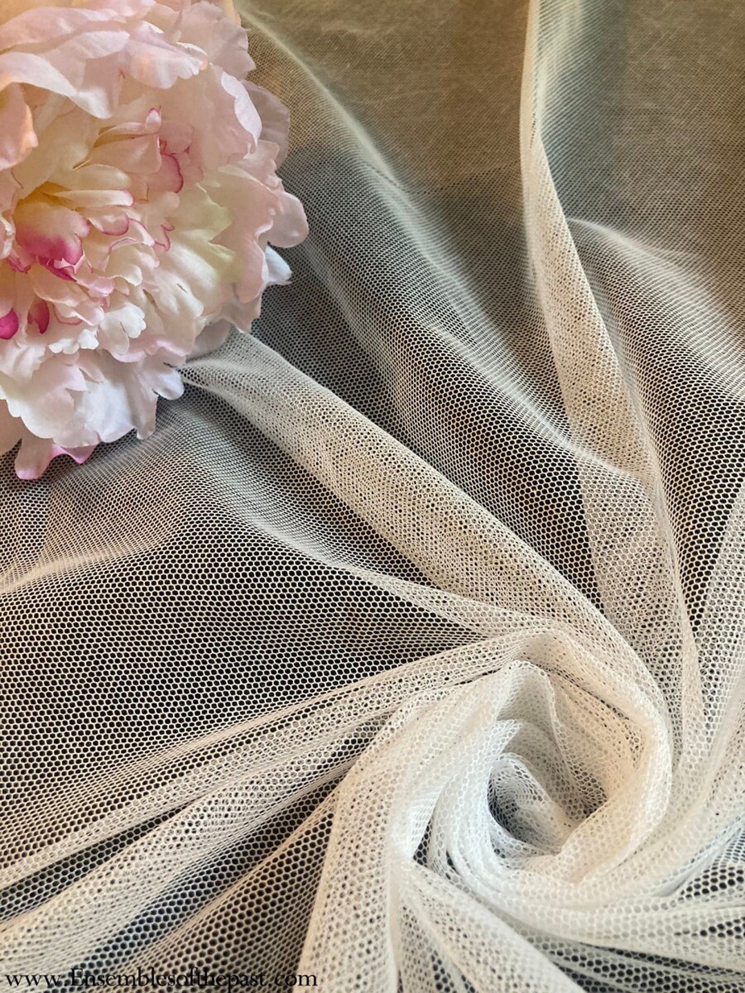 English Cotton Bobbinet - Antique White or Slight Ivory White, Cotton ...