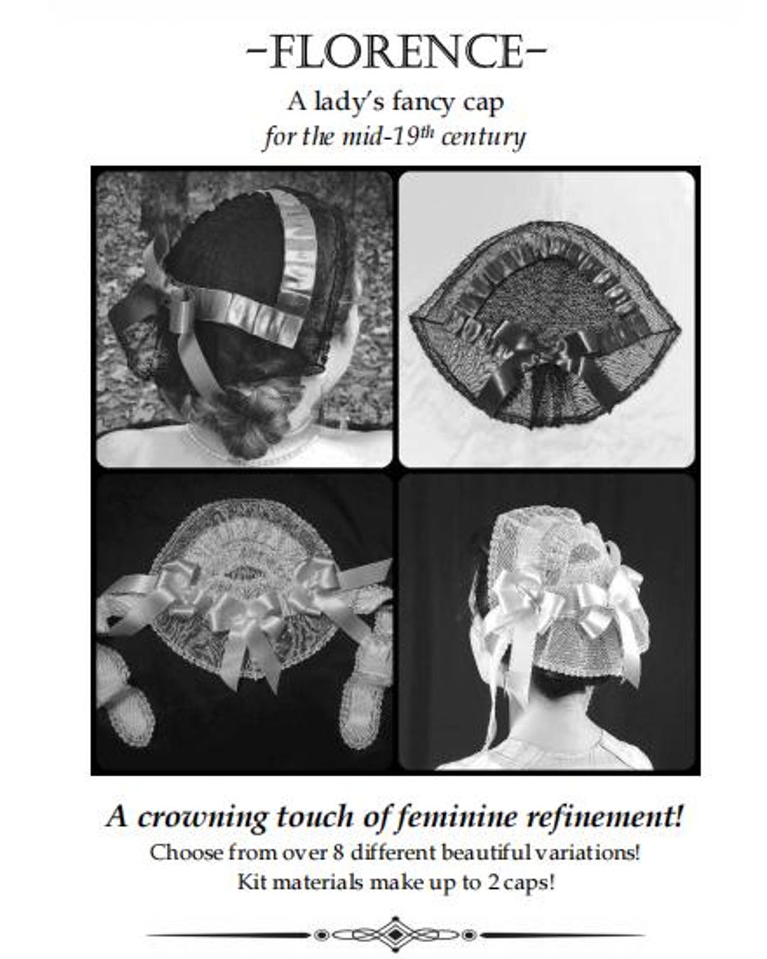 KIT: the Florence Cap - A Lady's Fancy Net and Lace Cap for the Mid ...