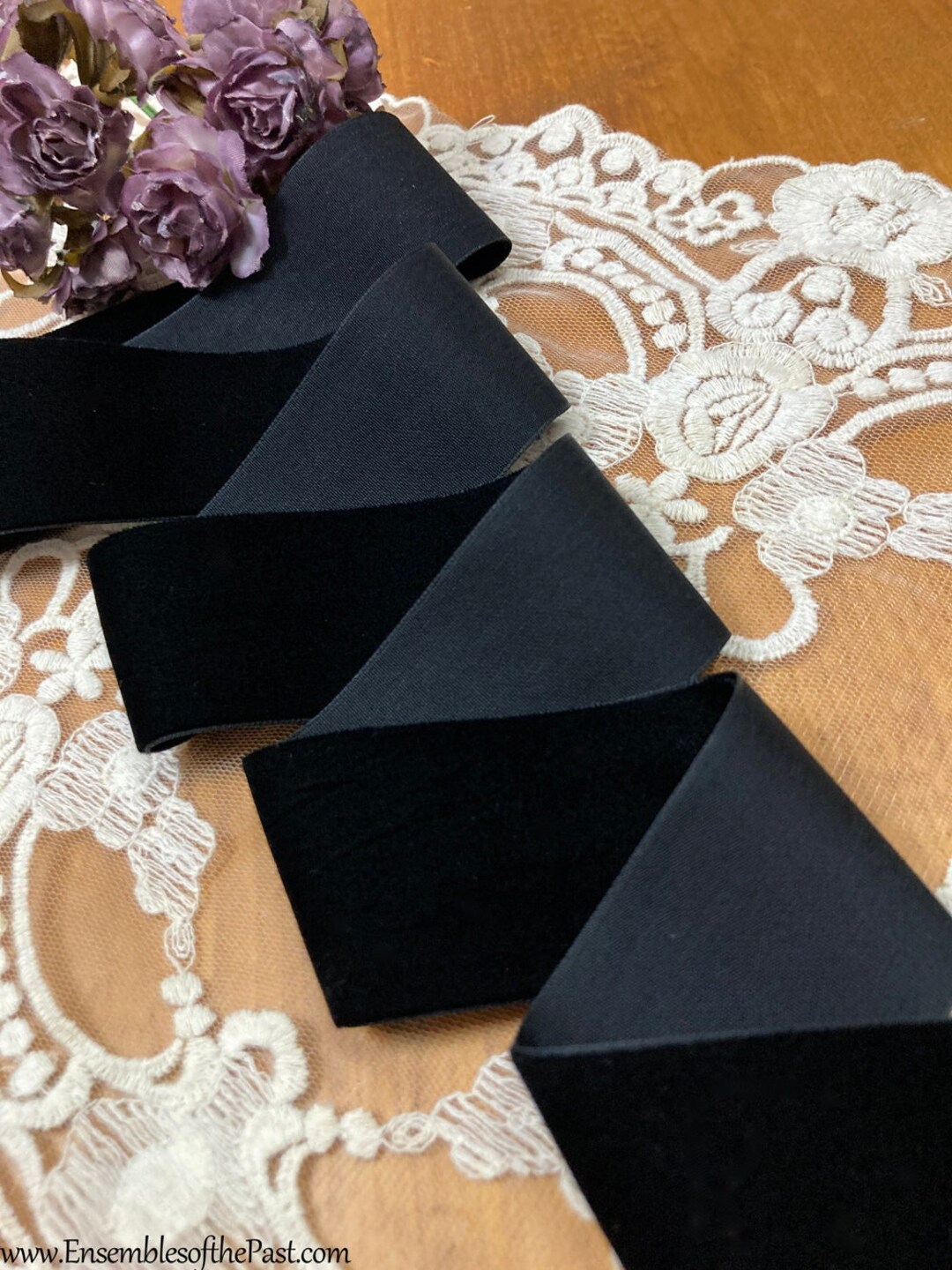 Velvet Ribbon 1.5 Wide Black Velvet Ribbon to Fit the Reproduction ...