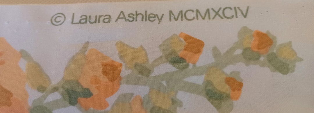 Vintage Laura Ashley Somerton Hollyhocks Chintz Fabric Unused Fabric ...