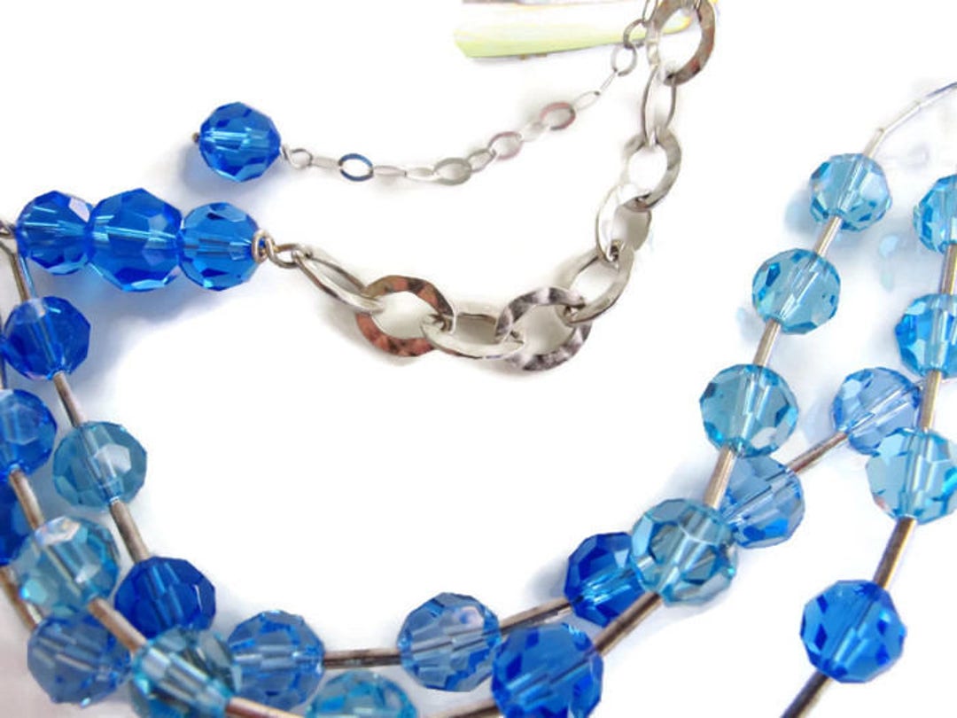 Sapphire Blue Swarovski Crystal Statement Necklace-statement Jewelry-special Easter Birthday ...