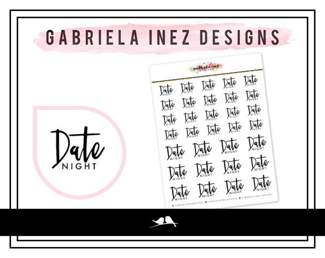 Date Night Text Planner Stickers - Perfect for Any Standard Planners ...