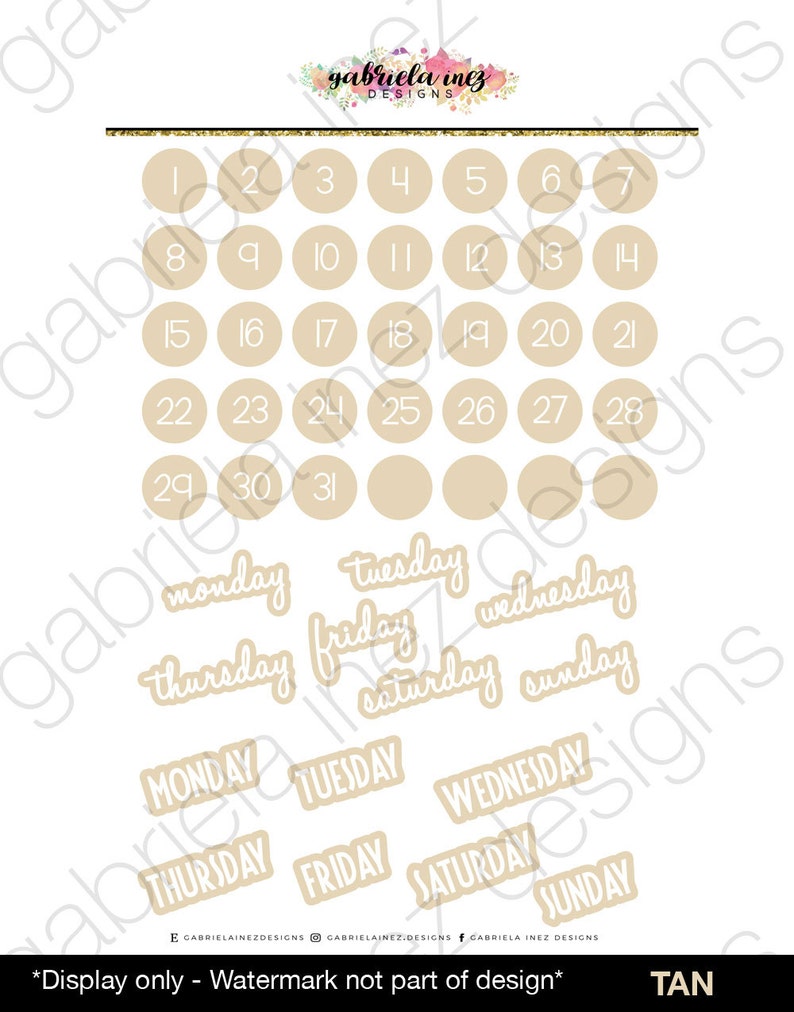 Circle Weekly Numbers & Days Planner Stickers - Perfect for Any ...