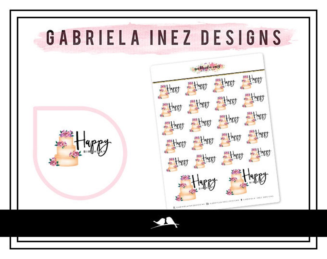 Happy Birthday Cake Planner Stickers - Perfect for Any Standard ...