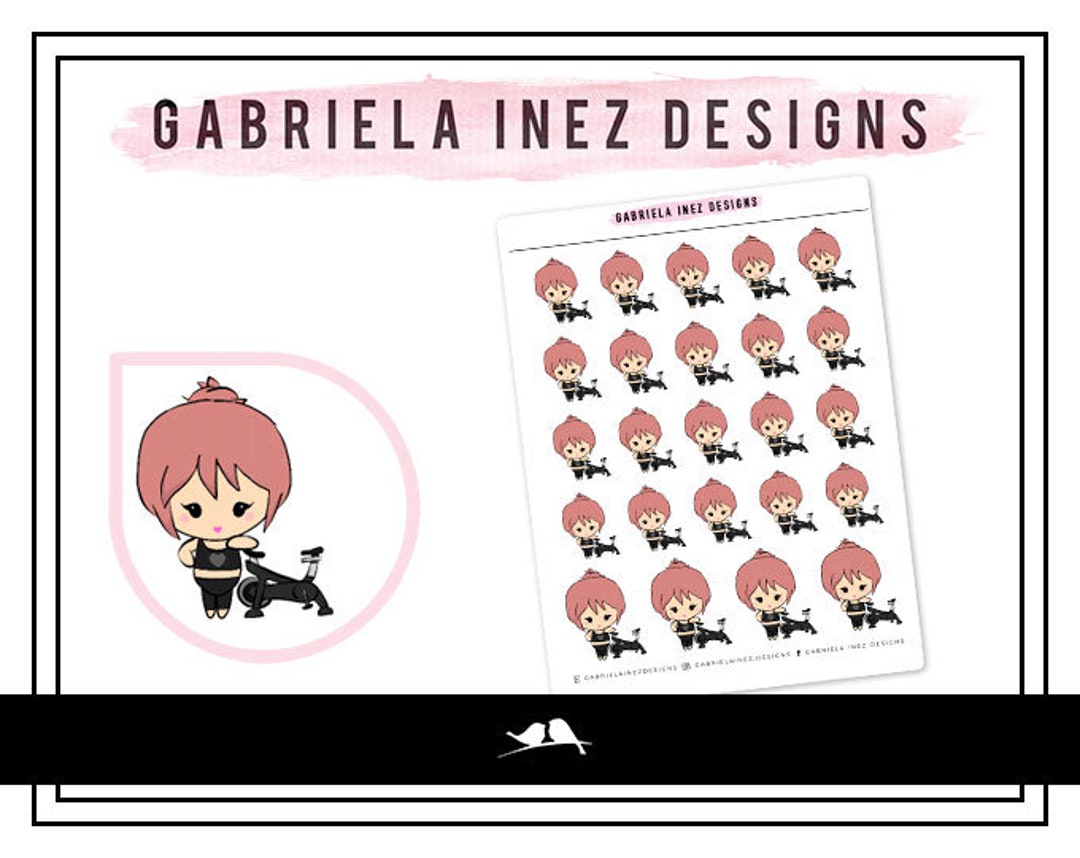 Hand Drawn Cycling Lexie Planner Stickers Perfect for Any - Etsy