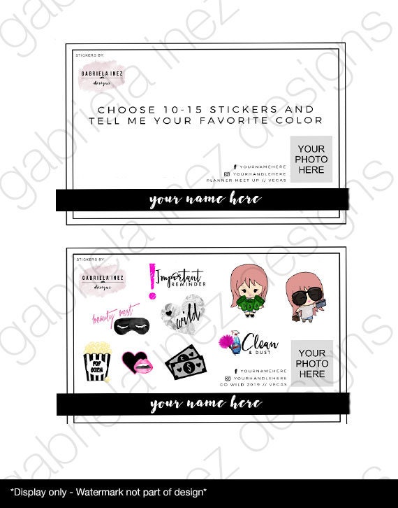 Custom Sticker Contact Cards for Planner Meet Ups & Events - Etsy