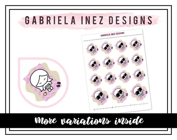 Hand Drawn Lexie Sunbathing Planner Stickers Perfect for Any | Etsy