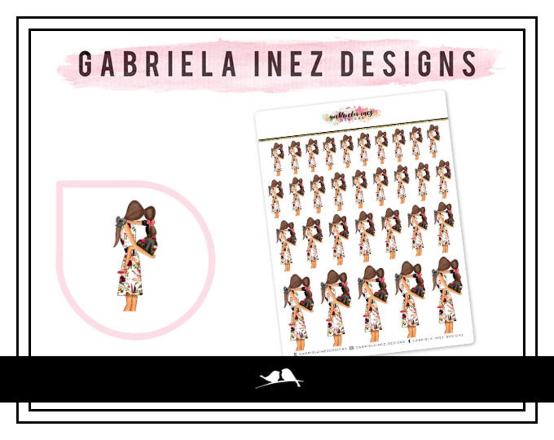 Motherly Love W/ Daughter Planner Stickers - Perfect for Any Standard ...