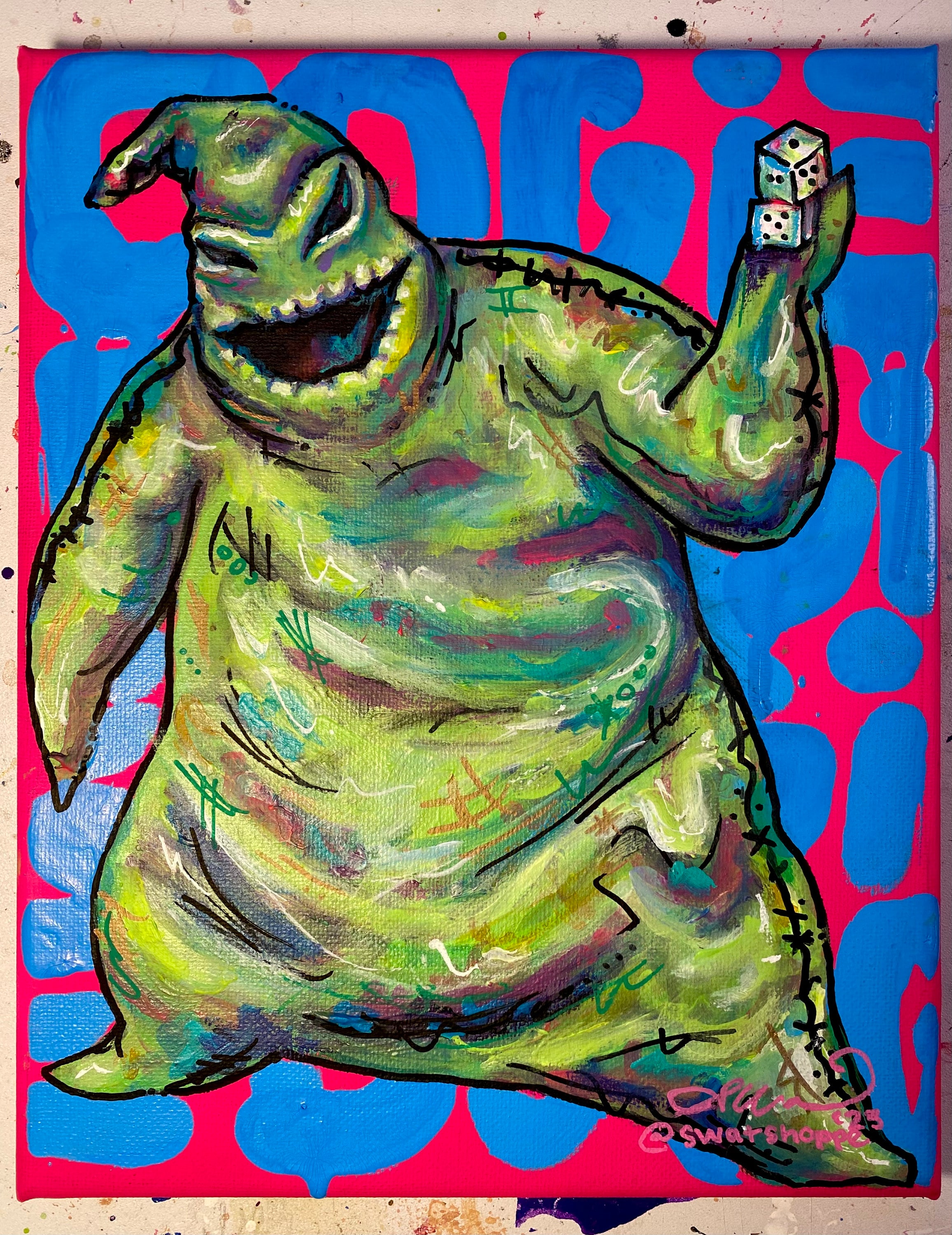Original Oogie Boogie Painting Fan Art Halloween Art Spooky - Etsy