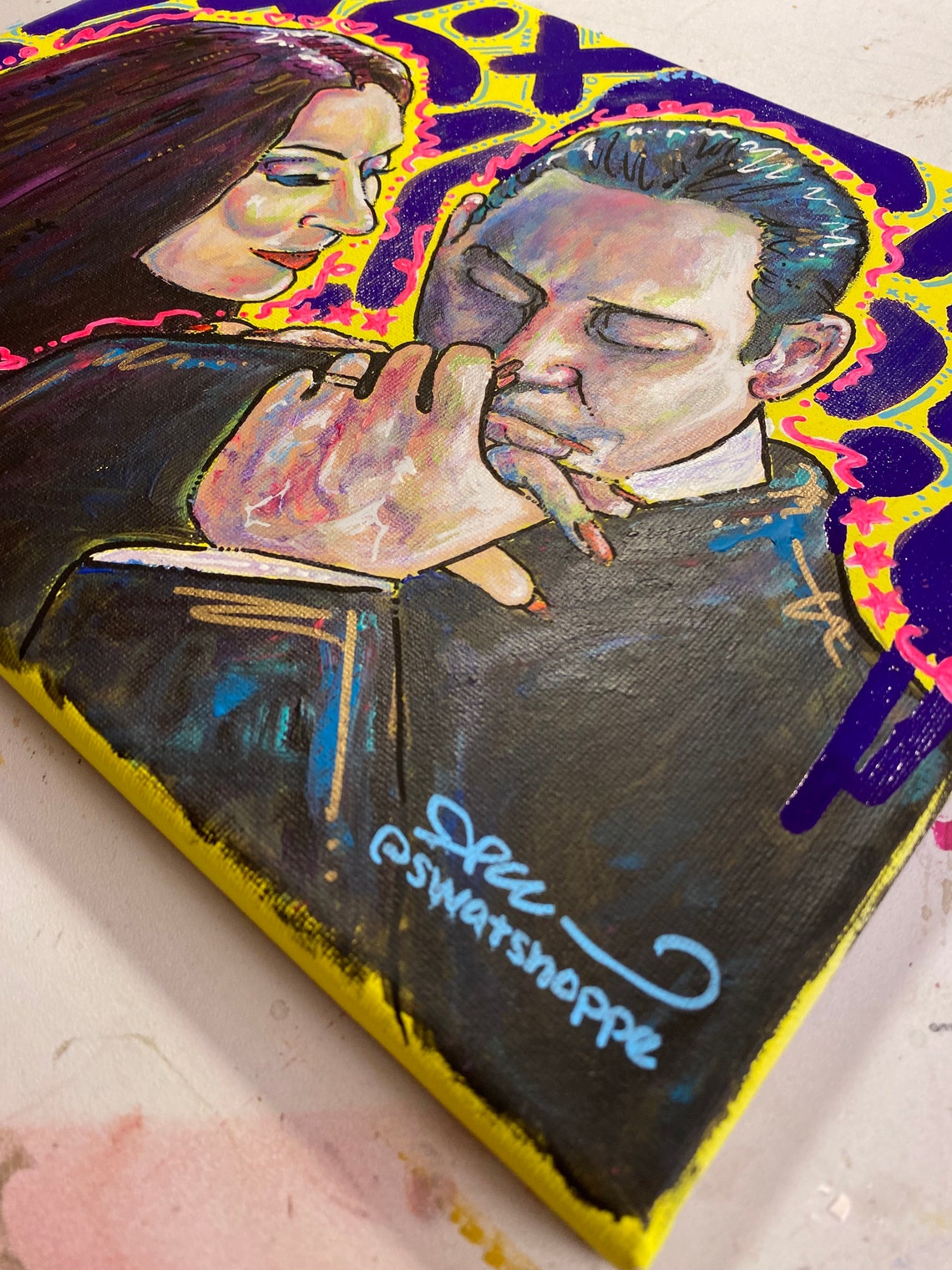 Original Addams Family Painting - Etsy