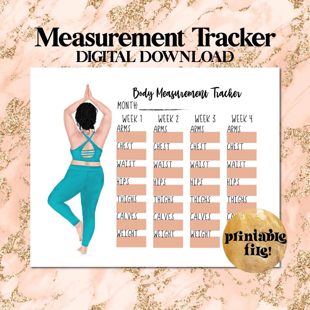 Printable Weight Loss Tracker, Weight Loss Chart, Body Measurement ...