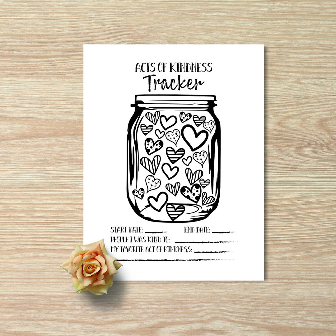 Kids Kindness Tracker Printable, Acts of Kindness, Social Emotional ...