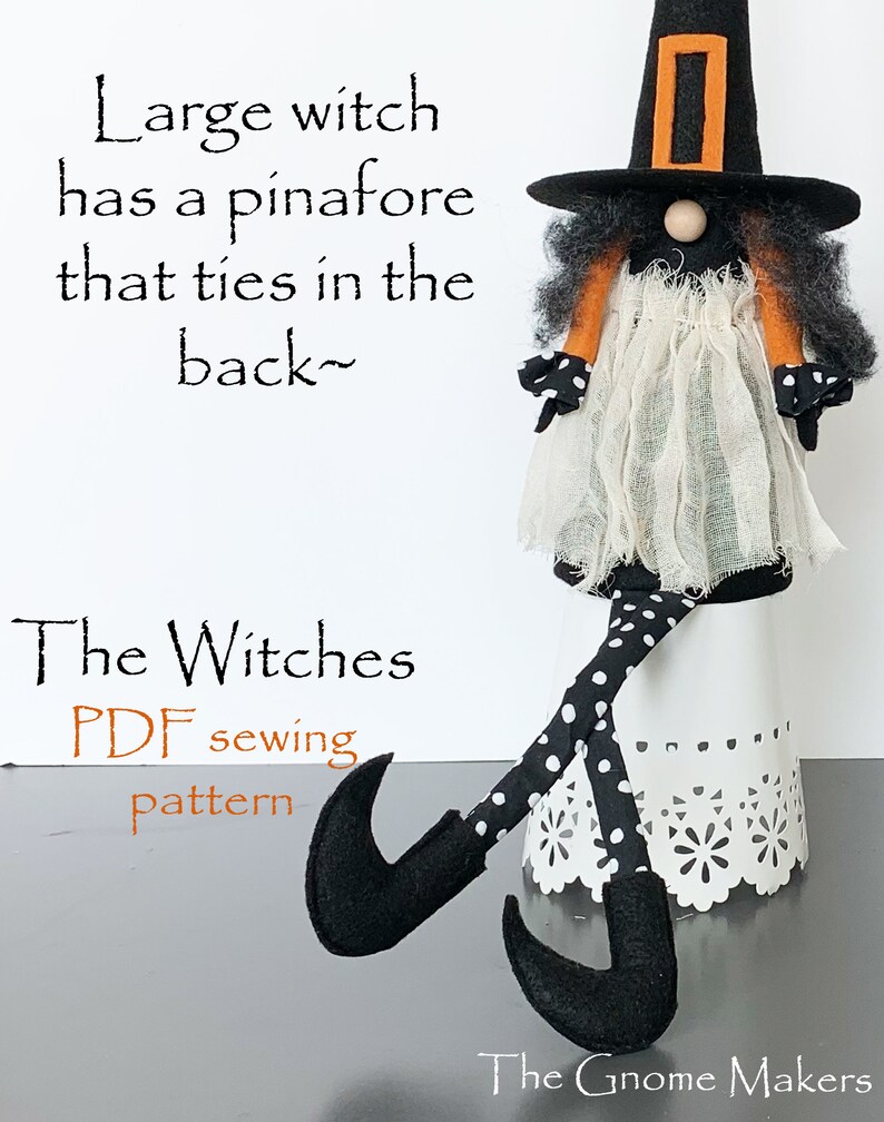 THE WITCHES Gnome Pdf Sewing Pattern 2-witch Pattern - Etsy
