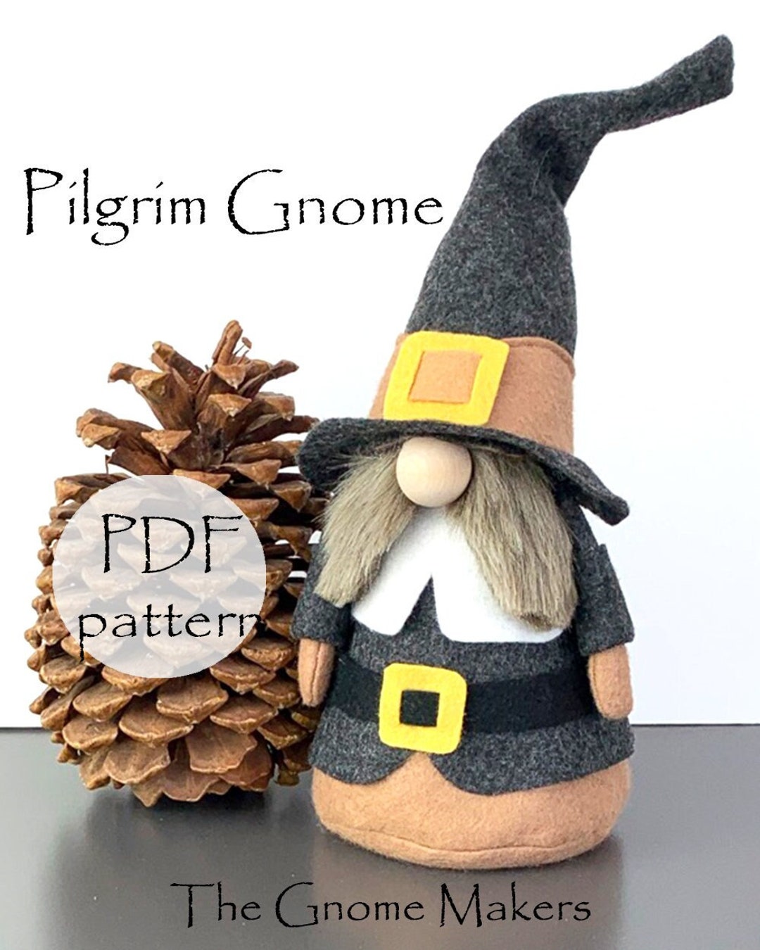Thanksgiving PILGRIM Gnome PDF Sewing Pattern, Fall Decor, Thanksgiving ...