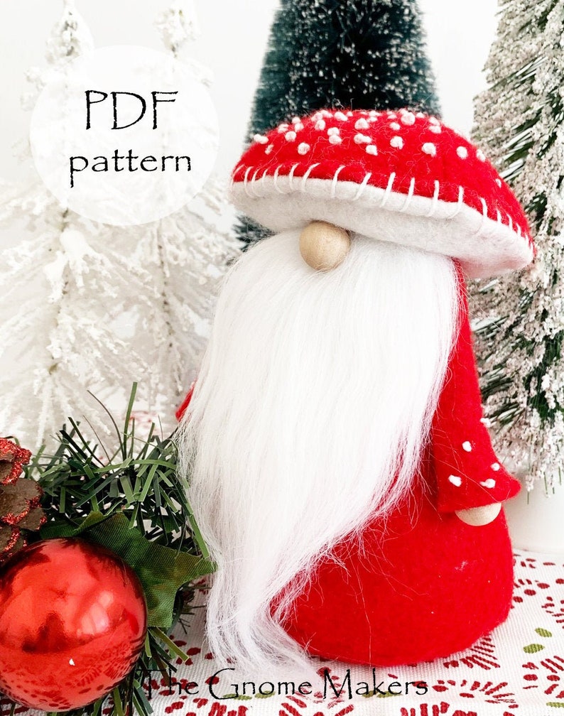 MUSHROOM Gnome Sewing Pattern Gnome Pattern Tutorial Cloth - Etsy