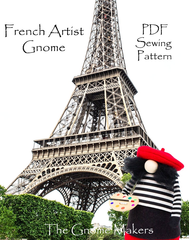 FRENCH ARTIST Gnome Sewing Pattern: Painting Gnome (PDF Pattern) - Etsy