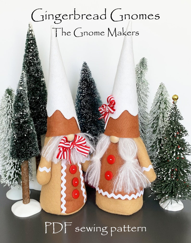LARGE GINGERBREAD Gnome Couple Sewing Pattern Christmas - Etsy