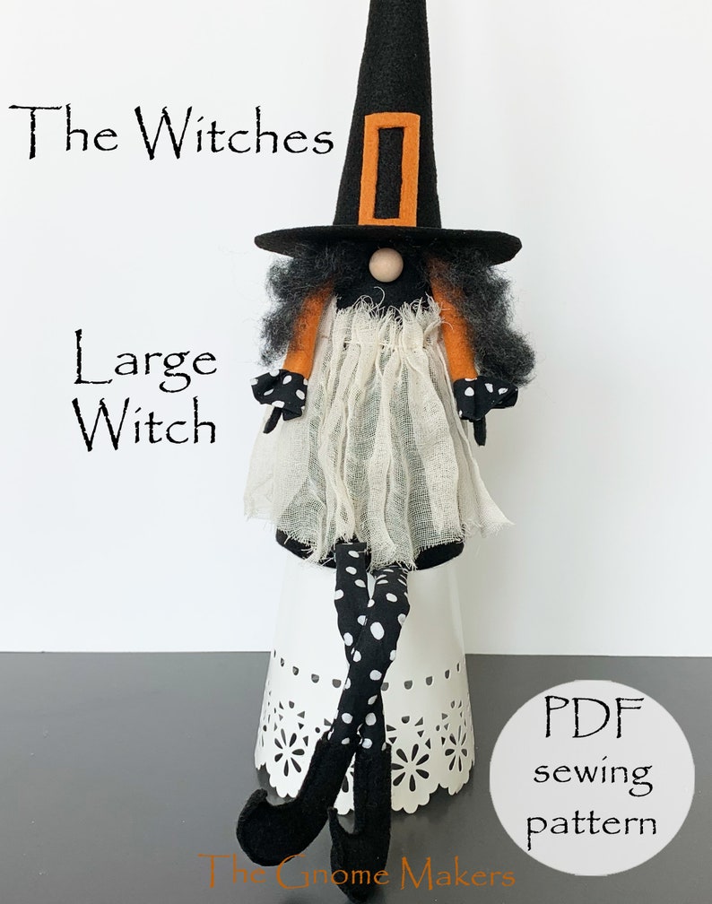 THE WITCHES Gnome Pdf Sewing Pattern 2-witch Pattern - Etsy