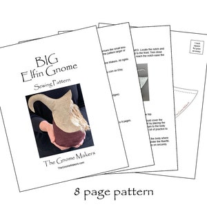 BIG ELFIN Gnome Sewing Pattern (PDF Pattern) - Etsy