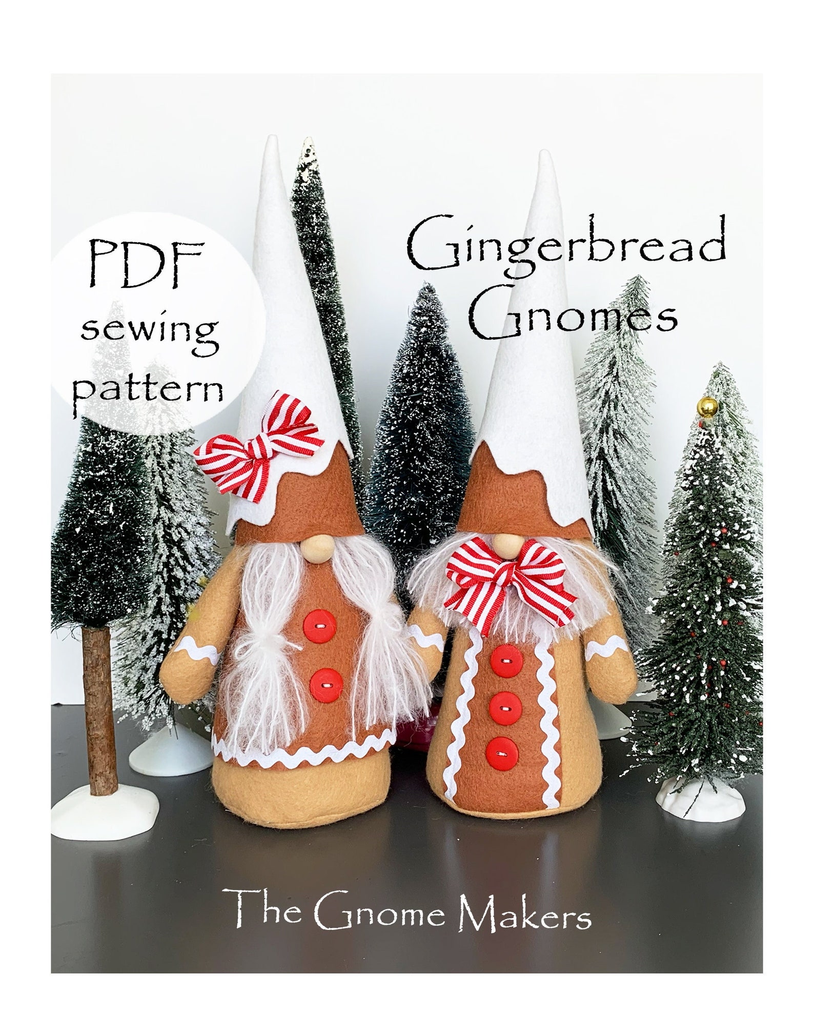LARGE GINGERBREAD Gnome Couple Sewing Pattern Christmas - Etsy