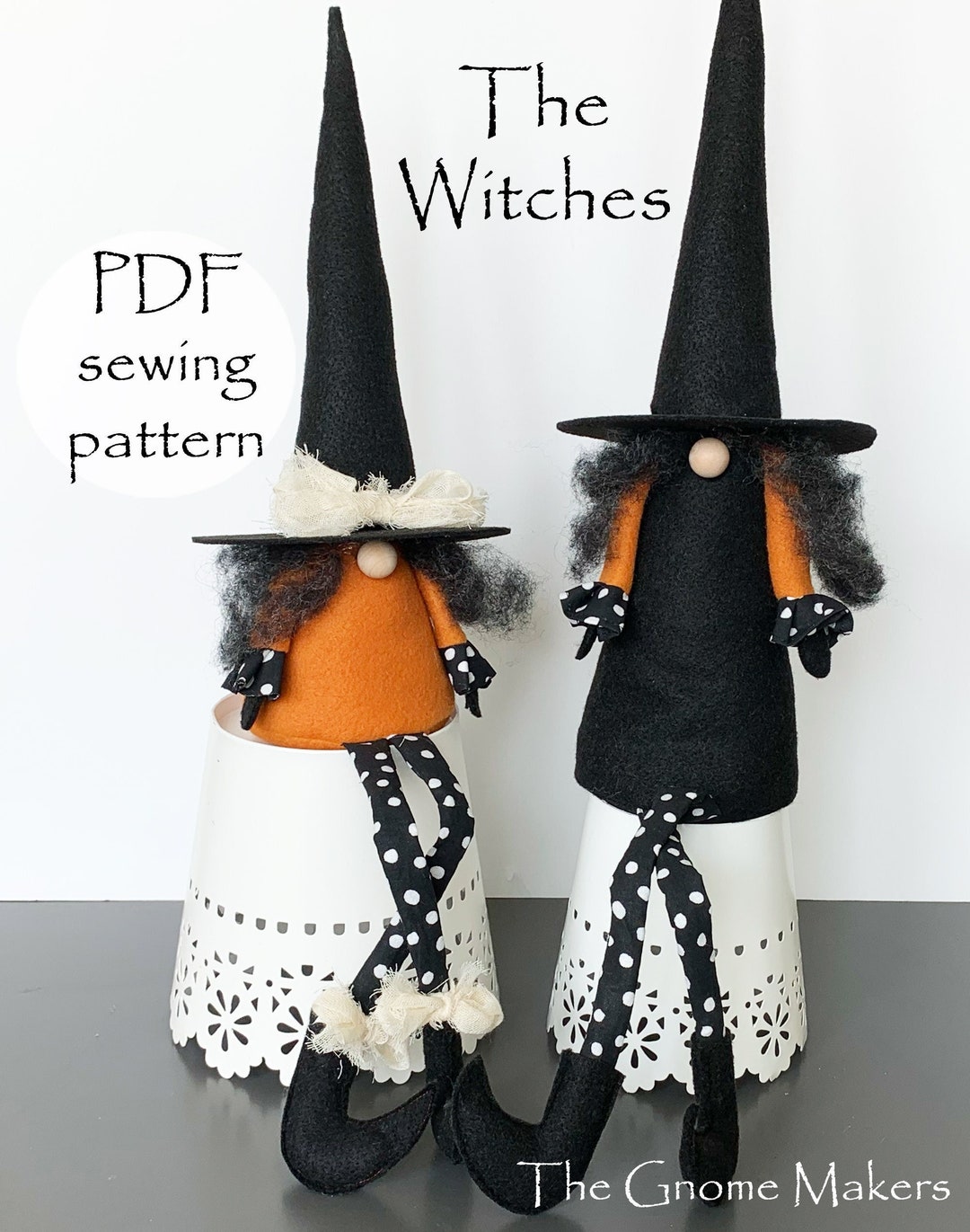 THE WITCHES Gnome Pdf Sewing Pattern 2-witch Pattern - Etsy