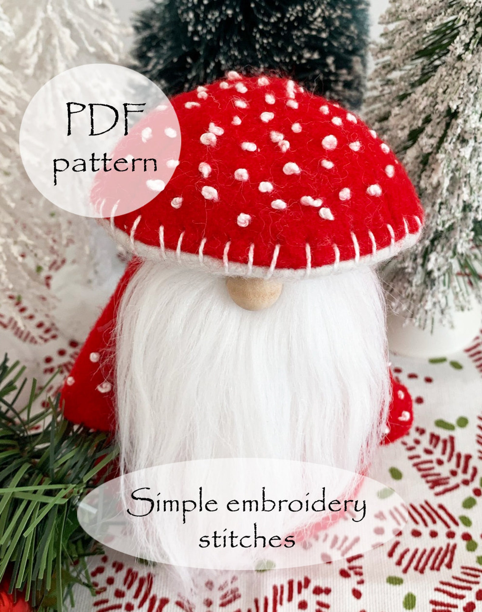 MUSHROOM Gnome Sewing Pattern Gnome Pattern Tutorial Cloth - Etsy
