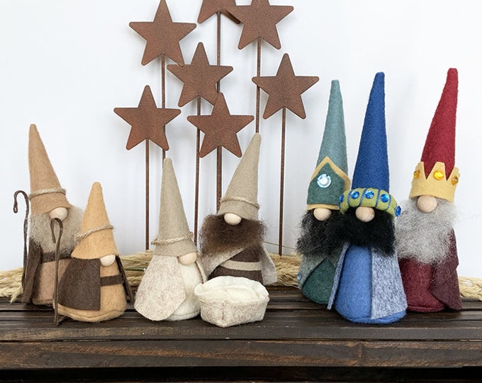 Gnome Nativity Set - Etsy