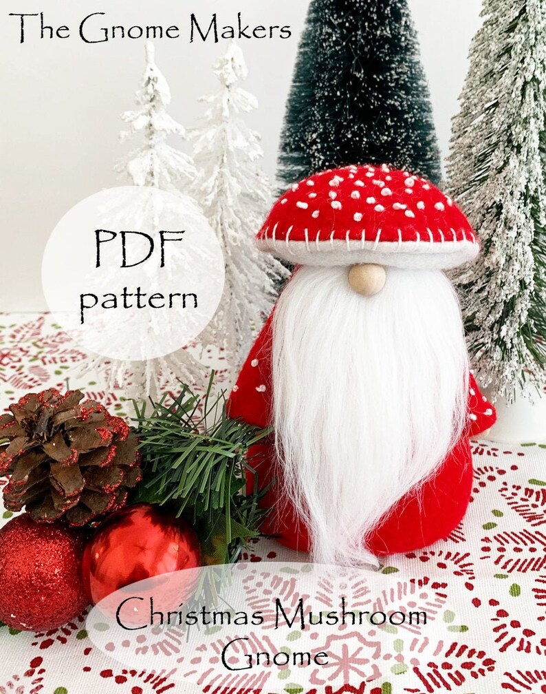MUSHROOM Gnome Sewing Pattern Gnome Pattern Tutorial Cloth - Etsy