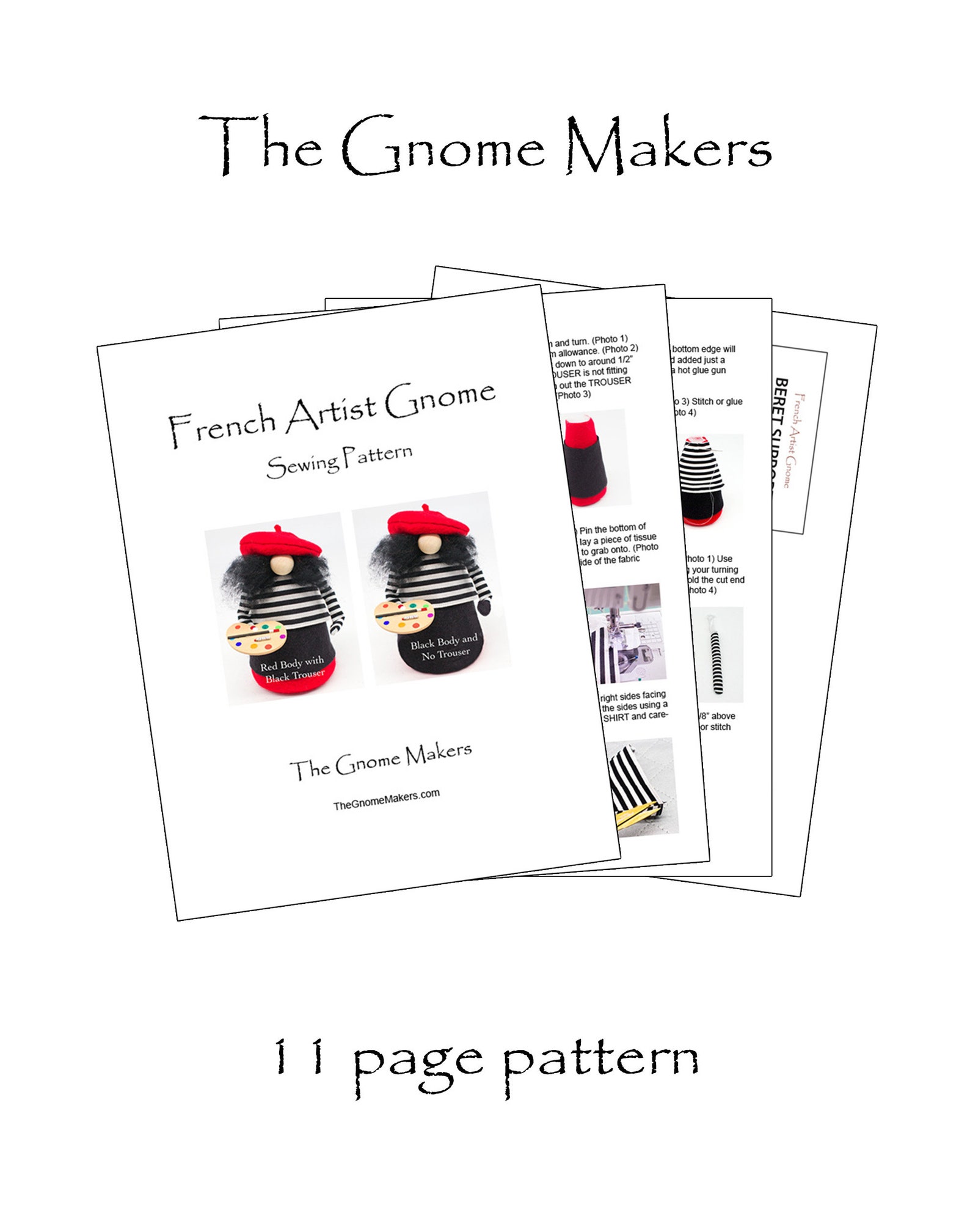 FRENCH ARTIST Gnome Sewing Pattern: Painting Gnome (PDF Pattern) - Etsy