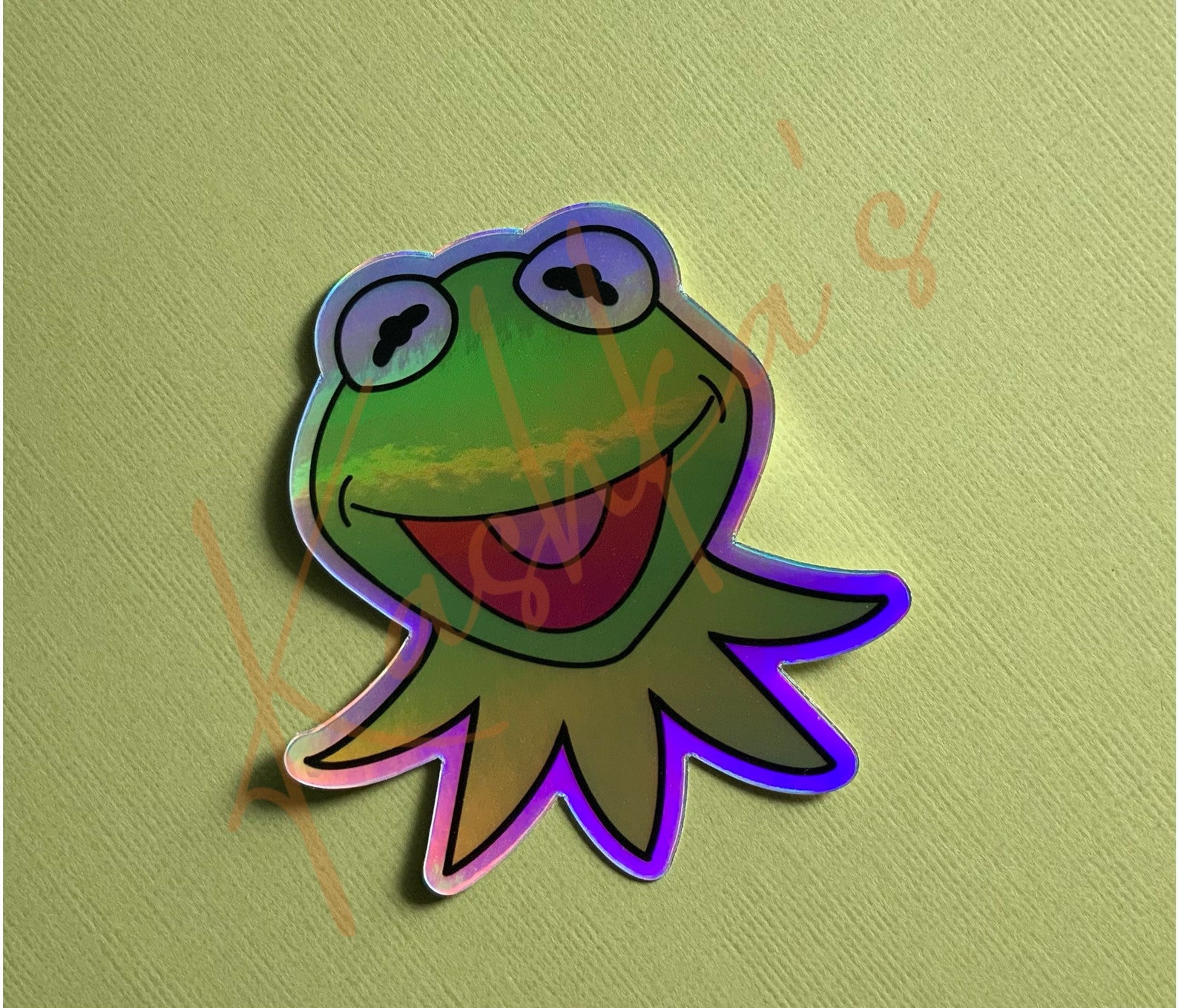 Holographic Kermit Sticker: Muppet Inspired Vinyl Decal - Etsy
