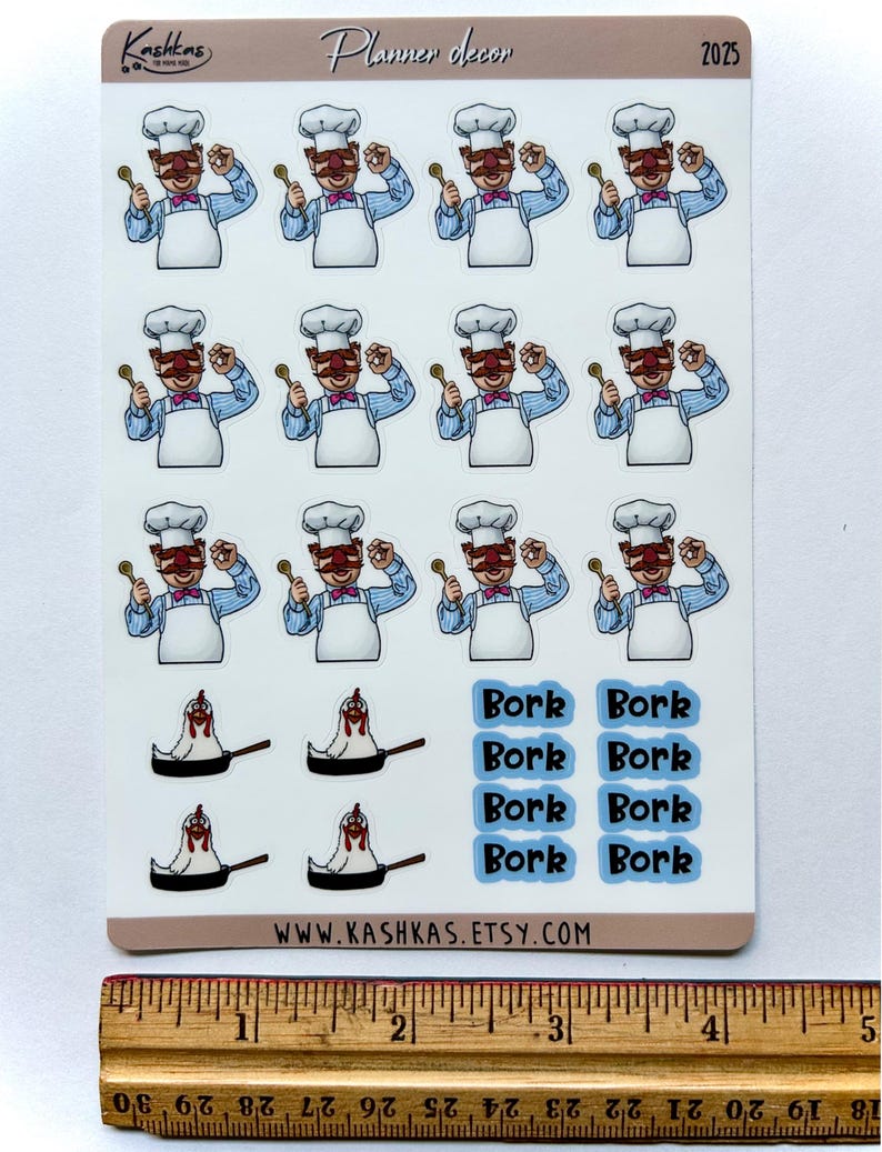 Swedish Chef Planner Stickers: Muppets Waterproof Vinyl Decals - Etsy