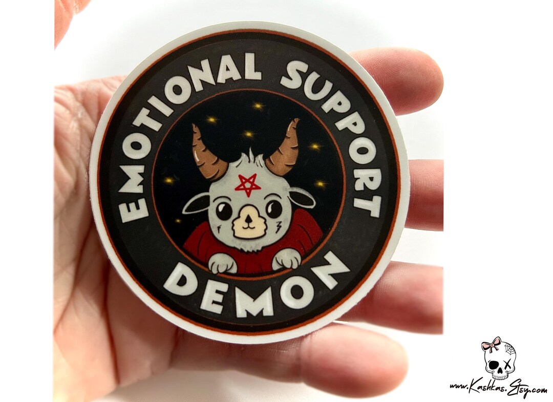 Emotional Support Demon Sticker, Emotional Support Demon Vinyl Sticker ...