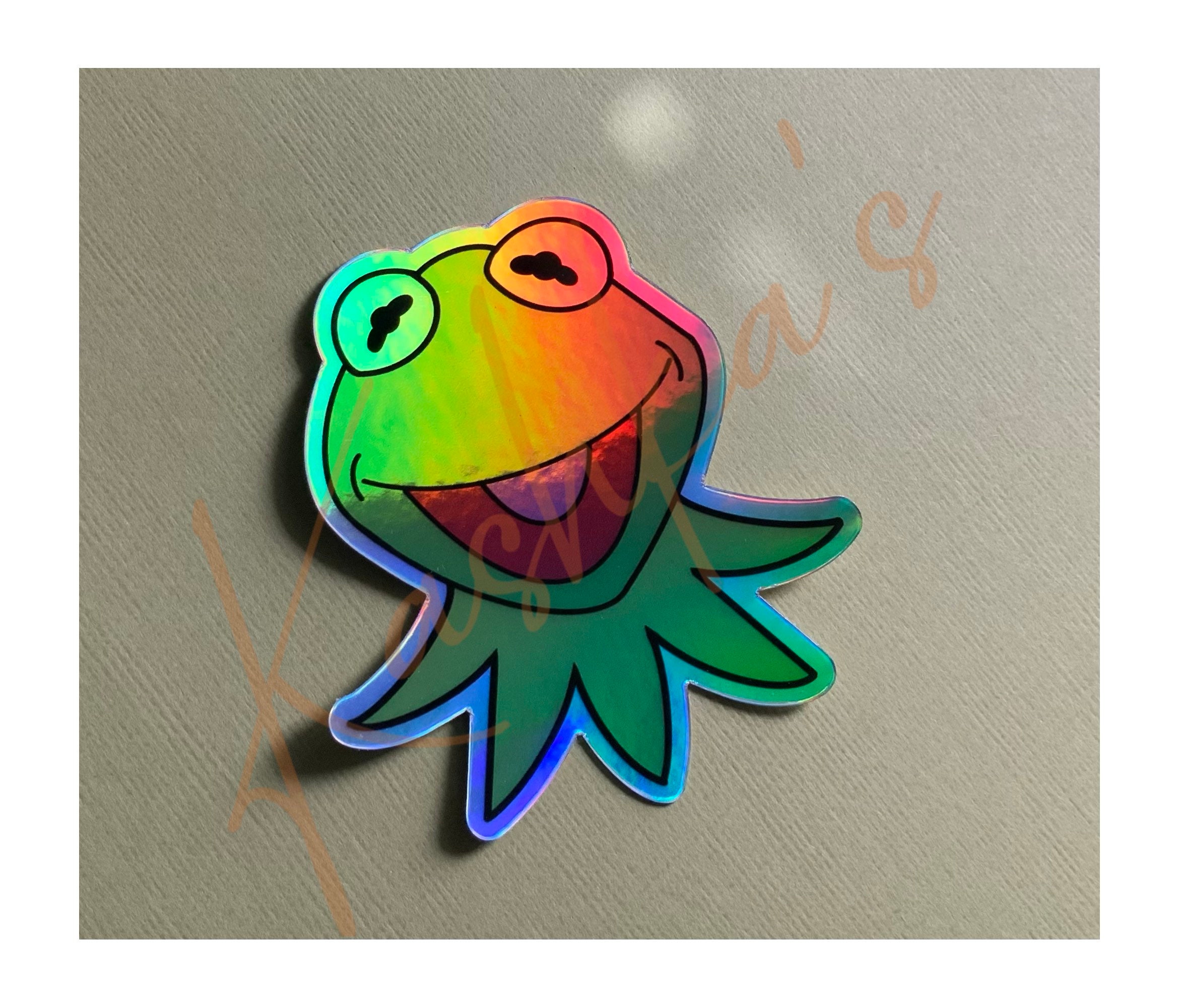 Holographic Kermit Sticker: Muppet Inspired Vinyl Decal - Etsy