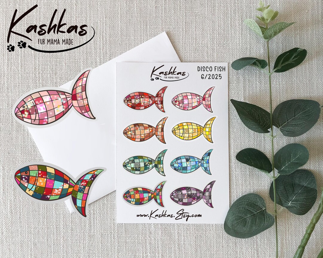 Disco Fish Sticker Sheet: Waterproof Vinyl Decals - Made in USA - Etsy