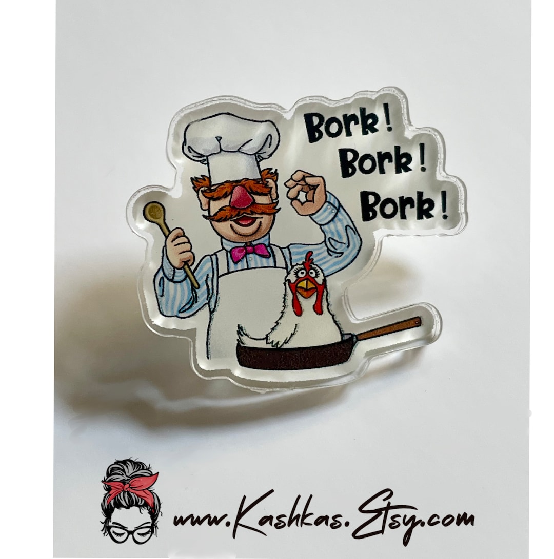 Swedish Chef Pin, Bork Bork Bork Swedish Chef & Chicken in Pan Pin, Muppet Pin, Chef Pin, Gifts ...
