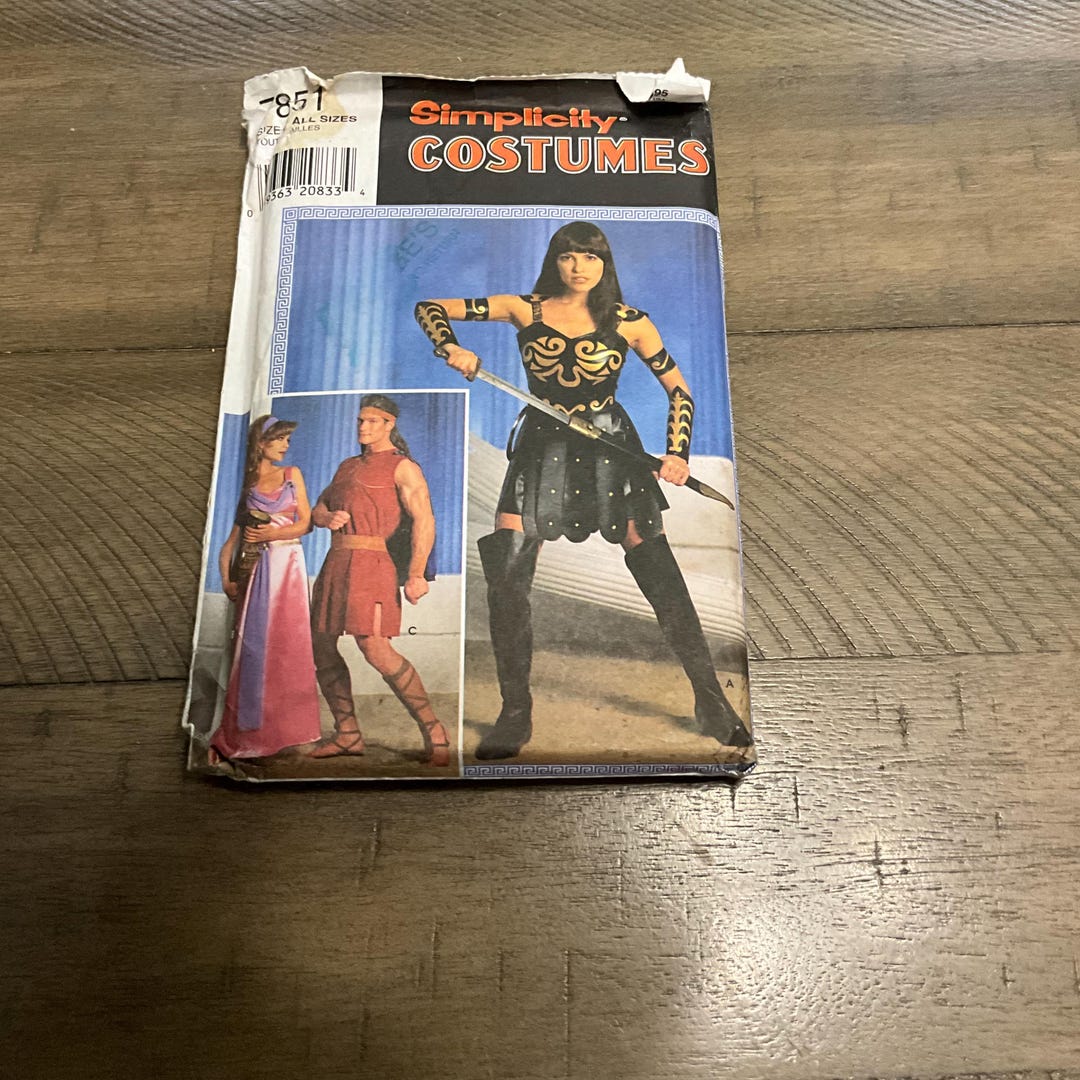 Simplicity 7851 Sewing Pattern Adult Costume Xena Warrior Roman ...