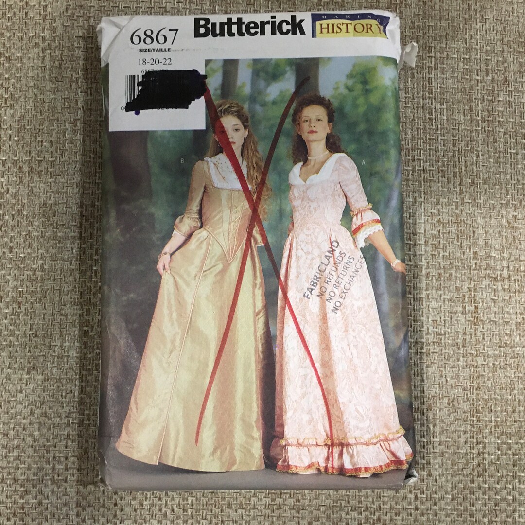 Butterick History 6867 Sewing Pattern Lined Flared Dress Floor Length ...