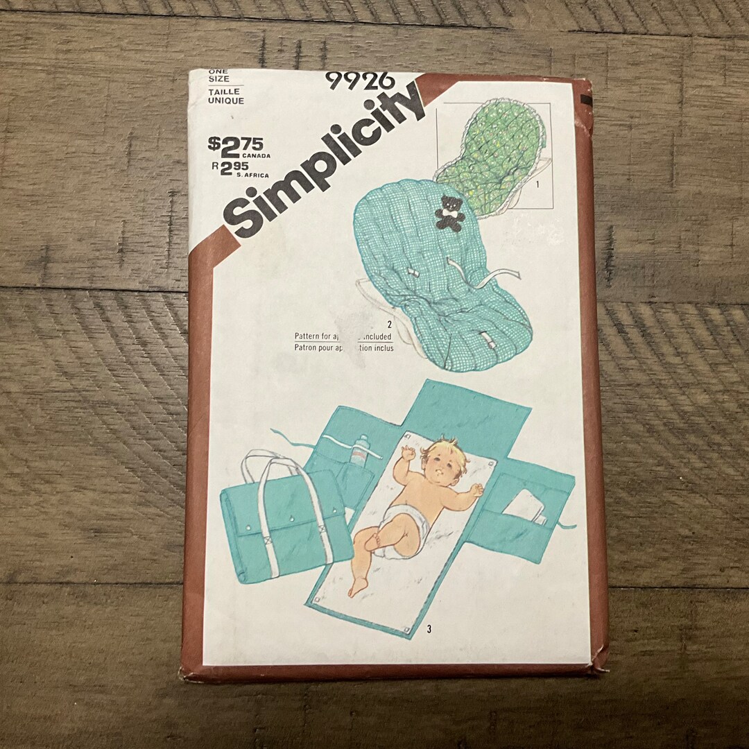 Simplicity Sewing Pattern 9926 Baby Travel Mat Diaper Changing Mat Tote ...