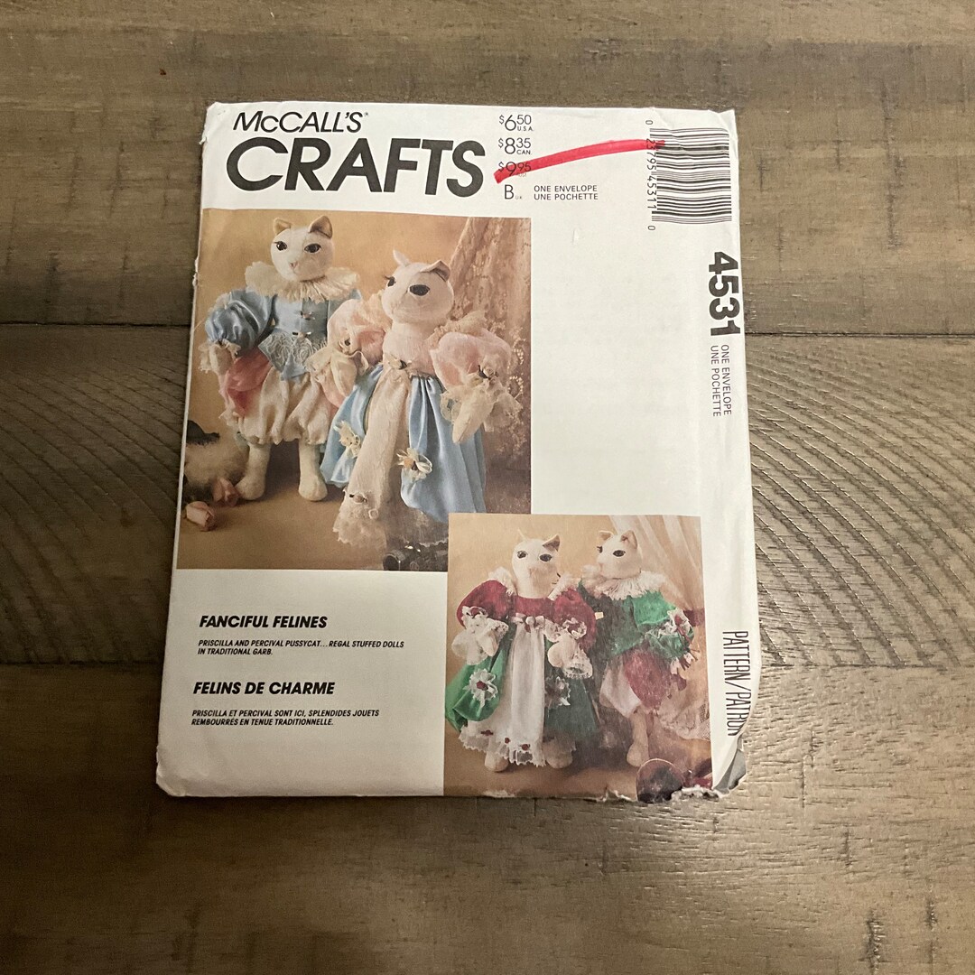 Mccalls Sewing Pattern 4531 Cat Dolls Pattern Elizabethan Historical ...
