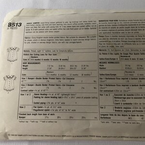 Simplicity 8513 Daisy Kingdom Sewing Pattern Babies Romper Loose ...