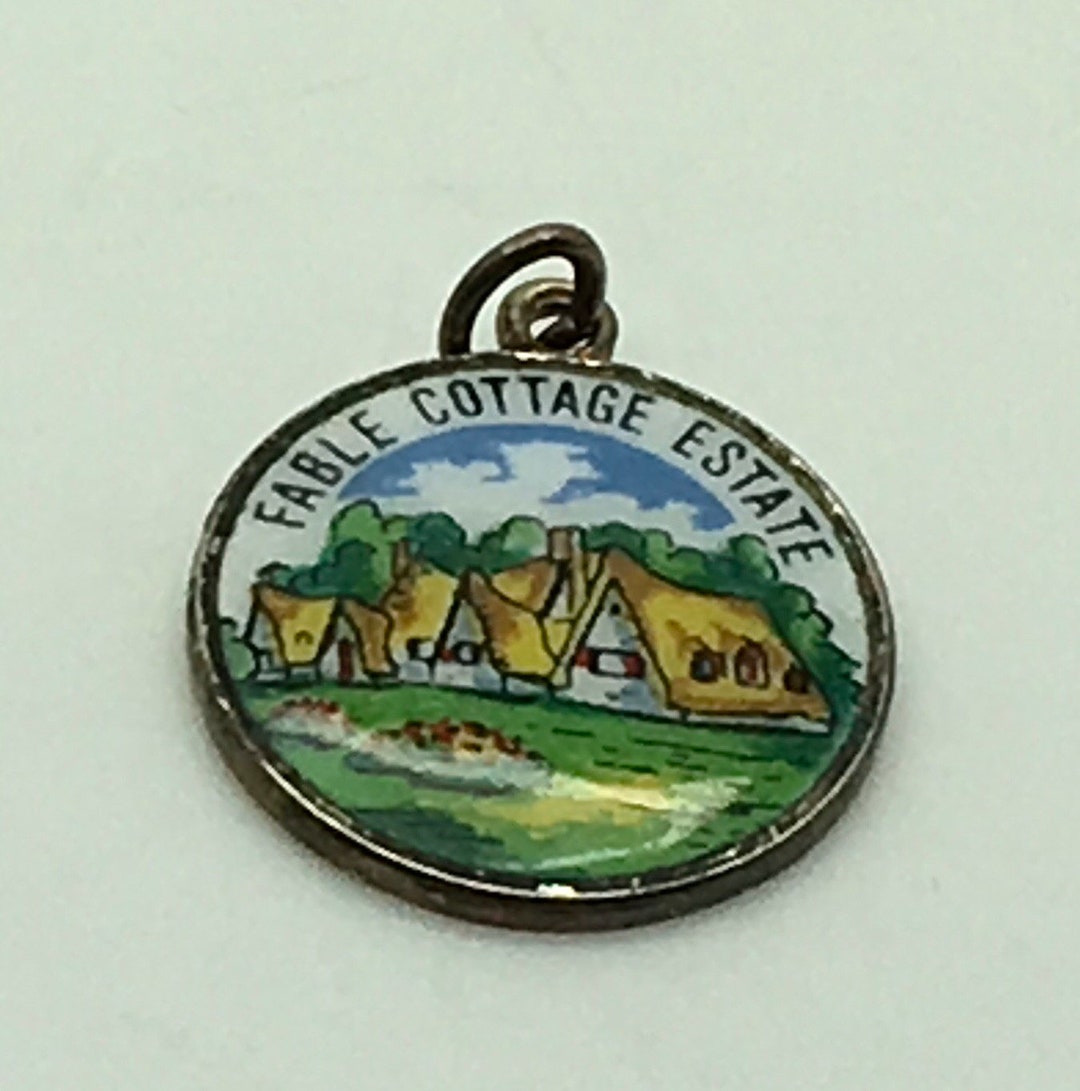 Fable Cottage Estate Victoria BC Silver Plated Enamel Charm Bmco Charm ...