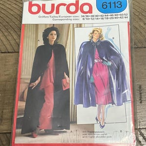 Burda Cape Cloak Swing Coat Flared Cape Sewing Pattern Raglan Shoulder ...