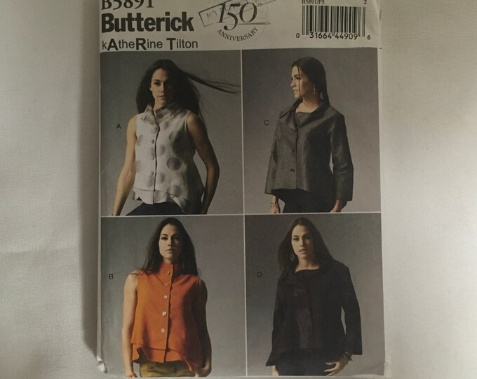 Katherine Tilton Butterick Sewing Pattern Size B5891 5891 Misses Top Loose Fitting Shaped ...